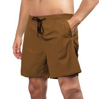 Generic Short de plage d&eacute;t&eacute; pour homme - Maillot de bain - Short de bain respirant - Pantalon de vacances, marron, XXL