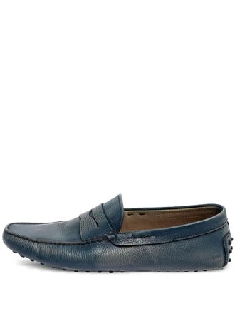 Tod's mocassins Gommino en cuir grain&eacute; (2024) - Bleu