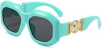 Generic Lunettes de soleil vintage irrégulières pour femmes dégradé lunettes de soleil nuances féminines, Vert/gris, Taille unique