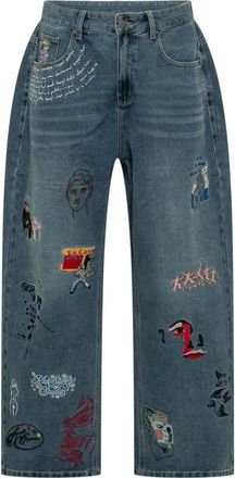 KidSuper Studios Homme, Jeans, Bleu, Taille: XS Pantalon Brod&eacute;