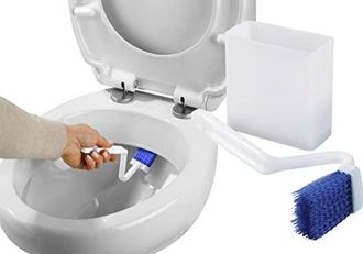 Maximex WC-Randreiniger mit Box, praktische abgewinkelte WC-Reinigungsbürste, Inklusive Wandaufbewahrungsbox, Maße (B x H x T): 4,5 x 23 x 9,2 cm