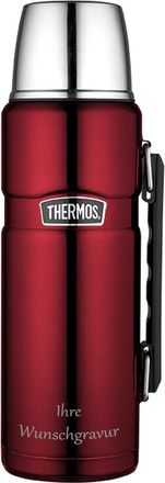 Thermos Isolierflasche King - 1,2 L rot, mit Wunschgravur