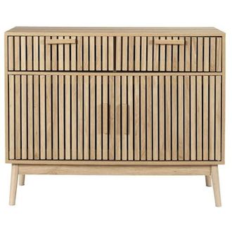 The Home Deco Factory Home Deco Factory, HD0091, Buffet Design Moderne en Bois avec 2 tiroirs et Double Porte, idéal pour Le Rangement et la décoration, Dimensions 100x35x8