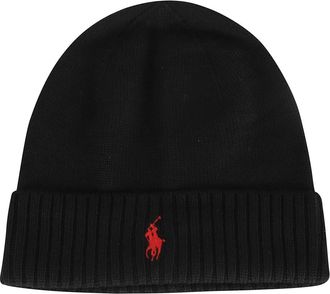 Polo Ralph Lauren Homme, Accessoires, Noir, Taille: ONE Size Chapeau Vert en Laine à Revers