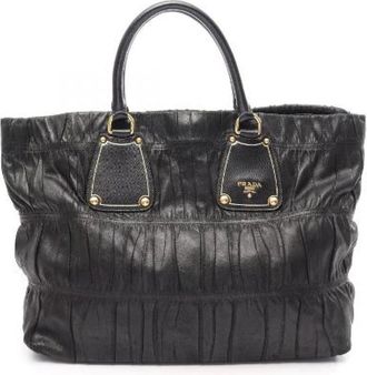 Prada Pre-owned Sac cabas en cuir Gaufre - Femme - Pre-owned - Noir - Taille: ONE Size