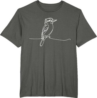 Jimbeels Line Art Vogelornithologe Kookaburra T-Shirt