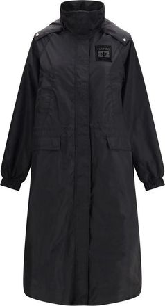 Ganni Femme, Manteaux, Noir, Taille: 40 FR Flyweight Banana Graphic Long Parka
