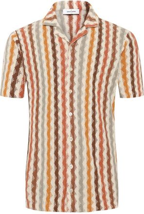 Gran Sasso Strick-Kurzarmhemd aus Baumwolle mit Streifenmuster in