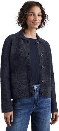 Street One Damen A253843 Federgarn Cardigan, Deep Blue, 46 EU
