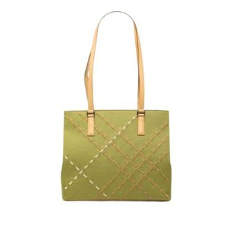 Burberry Sac cabas Pre-owned en toile - Femme - Pre-owned - Vert - Taille: ONE Size