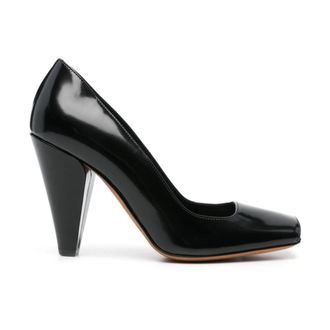 Khaite Schwarze Kegelabsatz Leder Pumps - - Shoes - Damen - Schwarzk - 36 EU
