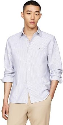 Tommy Hilfiger Chemise Homme Stripe Regular Fit Manches Longues, Multicolore (Royal Blue/White), XL