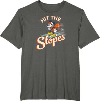 Disney Mickey Mouse Winter Sports Skiing Ski Hit the Slopes T-Shirt