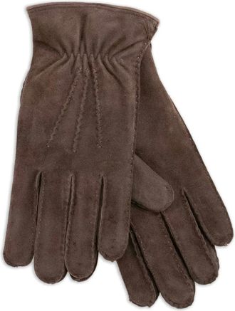 Barba gants en cuir de cerf et cachemire - Marron