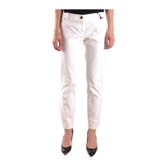 Elisabetta Franchi Hochtaillierte Wei&szlig;e Hose - - Trousers - Damen - Wei&szlig; - 2XL