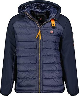 Geographical Norway Abator Men - Doudoune Homme Capuche - Parka Chaude Matelassee Automne Hiver - Veste Manteau Chaud - Blouson Ski Coupe Vent Manches Longues Rembourrage