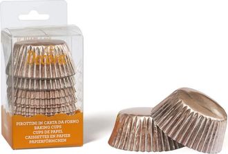 Decora 0339795 Roségoldene Backförmchen, Bequeme Backförmchen zum Backen, Servieren und Verschenken von Muffins, Hitzebeständig bis 180 °C, In praktischer Bl