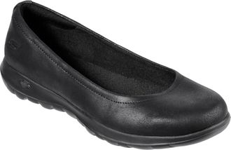 Skechers Damen Go Walk Lite-Gem Geschlossene Ballerinas, Schwarz (Black Textile/Trim Bbk), 38.5 EU