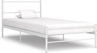 vidaXL Bett Wei&szlig; Metall 90x200 cm Vidaxl
