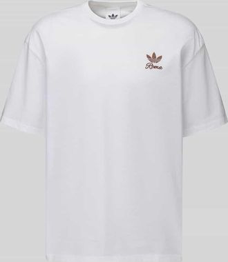 adidas Originals T-Shirt aus Leinen mit gro&szlig;em R&uuml;ckenprint