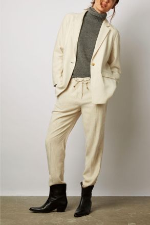 Gerard Darel Blazer fluide en velours c&ocirc;tel&eacute; - NAHLA - Ecru