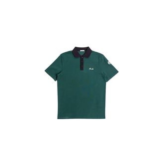 Moncler Homme, Tops, Vert, Taille: S Polo &agrave; logo brod&eacute;