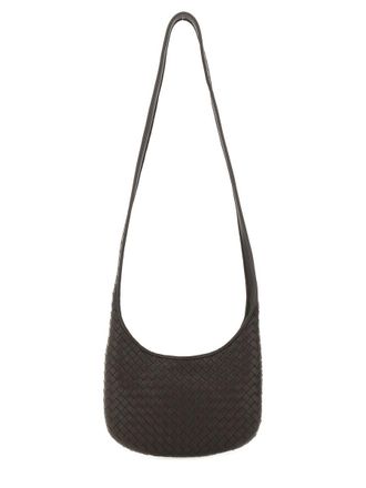 Bottega Veneta Unisex Shoulder Bag Veneto Brown Leather