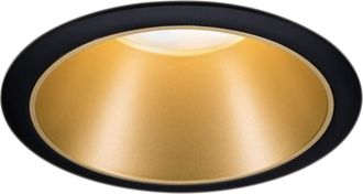 Paulmann 93395 Einbauleuchte Cole starr rund dimmbar Einbaustrahler Schwarz matt, Gold Spot Aluminium, Kunststoff Einbaulampe GU10