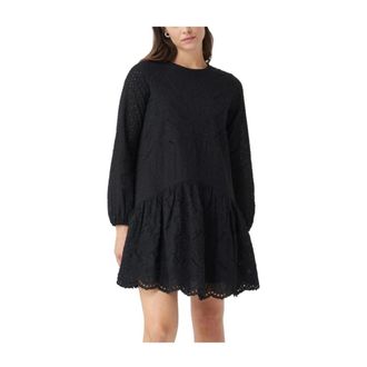 Salsa Femme, Robes, Noir, Taille: 38 FR Robe Trapèze Noire Brodée