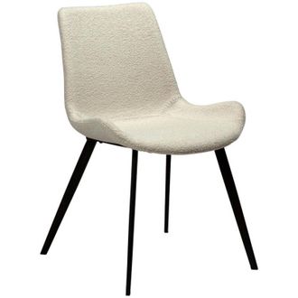ebuy24 Hype Dan-Form Esszimmerstuhl Boucl&eacute; wei&szlig;