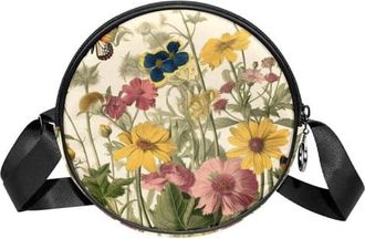 Generic Petit sac &agrave; bandouli&egrave;re circulaire pour femme, petit sac &agrave; bandouli&egrave;re avec fermeture &eacute;clair et bretelles r&eacute;glables style d&eacute;contract&eacute; pour femmes et f