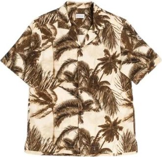 Moncler Homme, Chemises, Multicolore, Taille: L Chemise &agrave; Manches Courtes avec Imprim&eacute; Palmiers