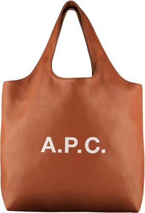 A.P.C. A.p.c., Femme, Sacs, Brun, Taille: ONE Size Borsa Slogan IN Pelle