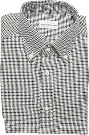 Robert Friedman Homme, Chemises, Beige, Taille: XL Chemise &agrave; motif pied-de-poule coupe classique