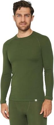 Danish Endurance T-Shirt en Laine Mérinos à Manches Longues Thermique, Chaud, sous-Vêtement Homme Premium avec ou sans Braguette, Vert, 3XL