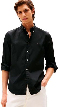 Tommy Hilfiger Herren CORE Flex POPLIN Solid RF Shirt MW0MW39988 L/S Shirt, Schwarz, XXL, Schwarz (Schwarz), XXL