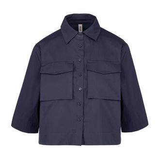 Bomboogie Femme, Blouses et Chemises, Bleu, Taille: 36 FR Chemise &agrave; Manches Courtes