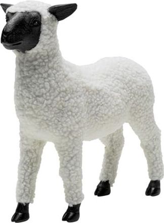 Kare Design Design Deko Figur Happy Sheep, Weiß, Deko Objekt, Schaf Motiv, handbemalt, Unikat, 28x30x11 cm (H/B/T)