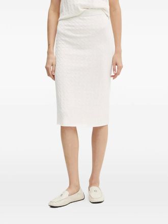 A|X Armani Exchange textured knit midi fitted skirt - Wei&szlig;