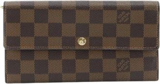 Louis Vuitton Pre-owned Portefeuille Sarah Damier Long Wallet - Femme - Pre-owned - Brun - Taille: ONE Size