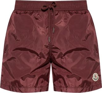 Moncler Homme, Maillots de bain, Rouge, Taille: XL Logo Swim Shorts