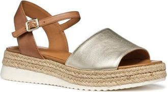 Geox Femme D EOLIE C Sandale Plate, Lt Gold/Camel, 40 EU