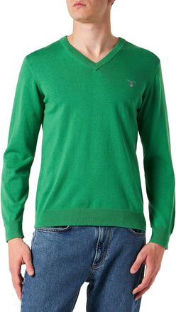 GANT Herren Classic Cotton V-Neck KLASSISCHER Baumwollpullover MIT V-Ausschnitt, DK Hunter Green Mel, XL
