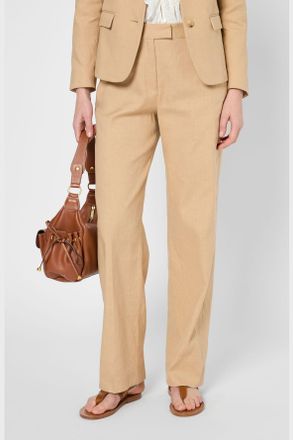 Gerard Darel Pantalon large en lin et coton - LILLA - Sable