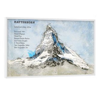 artboxONE Poster mit wei&szlig;em Rahmen 30x20 cm Natur Matterhorn Mountain - Bild Mountains Adventurer Alpine
