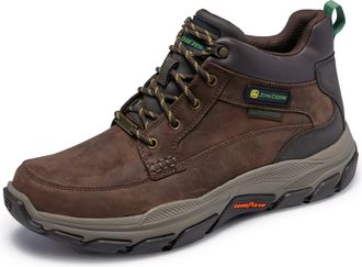 Skechers Herren John Deere - Respected - Landin Waterproof Mid Top Leather Lace Up Boots Trekking Shoes, Brown, 42 EU