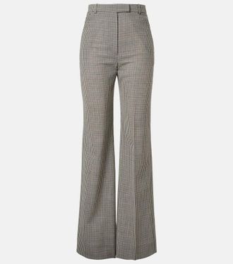 Alexander McQueen Pantalon ample en laine &agrave; carreaux vichy