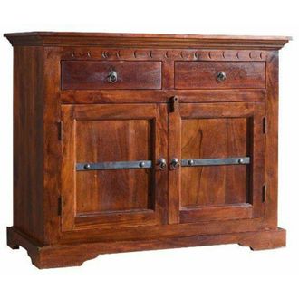 Massivmoebel24 Kommode Akazie 107x50x88 nougat lackiert oxford 424
