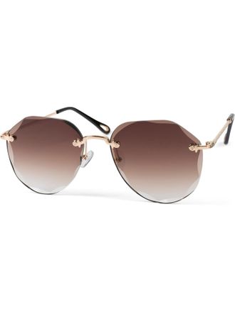 styleBREAKER Sonnenbrille Rahmenlose Piloten Sonnenbrille mit Diamant Schliff