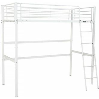 Habitat et Jardin Habitat Et Jardin - Lit mezzanine 90 x 190 cm - Construction en acier - Hauteur de couchage 152 cm - Barri&egrave;re de s&eacute;curit&eacute; incluse - Echelle 5 marches